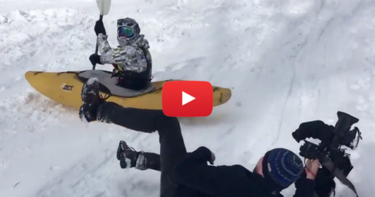 Cameraman Knocked Down by Snow Kayak While Filming | Paddling.com